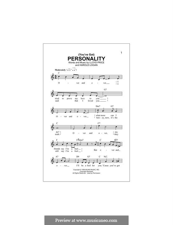 (You've Got) Personality by H. Logan - sheet music on MusicaNeo