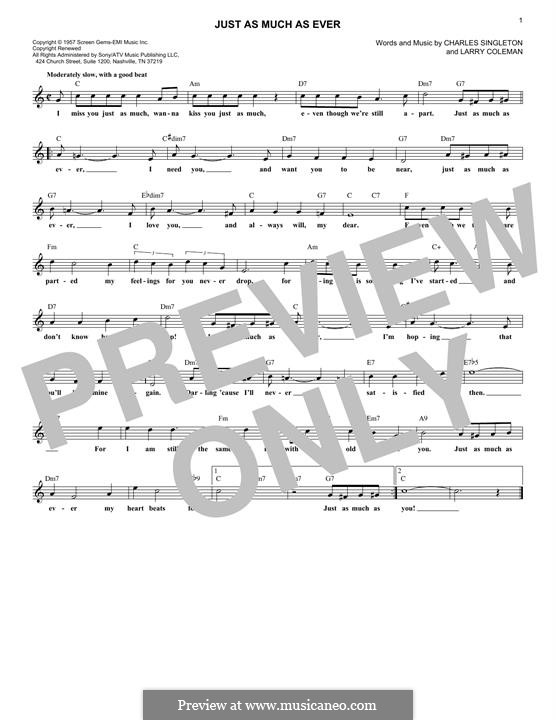 Just as Much as Ever by L. Coleman - sheet music on MusicaNeo