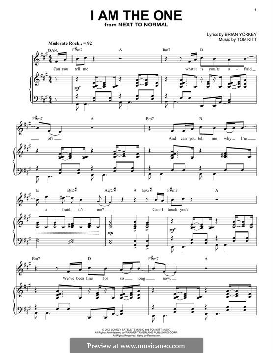 I am the One (from Next to Normal) by T. Kitt - sheet music on MusicaNeo