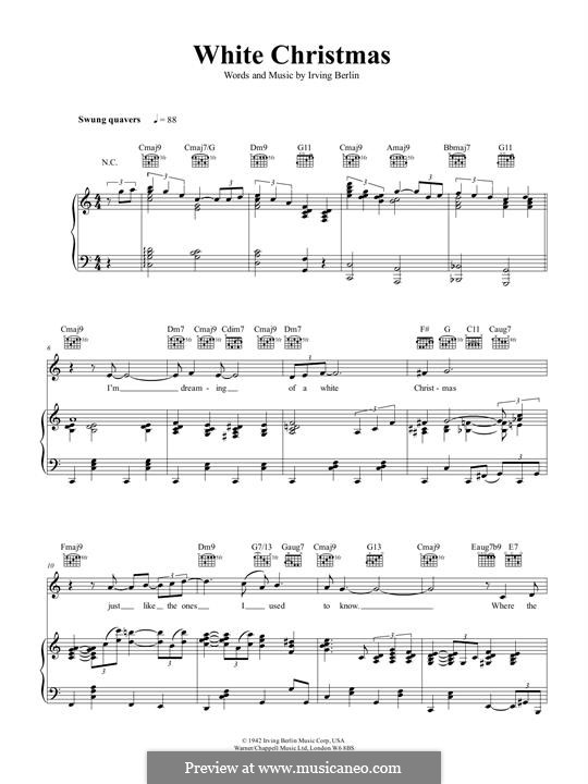 Vocal version (White Christmas) by I. Berlin - sheet music on MusicaNeo