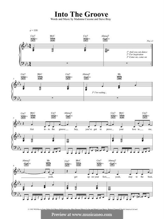 Into The Groove by Madonna, S. Bray - sheet music on MusicaNeo