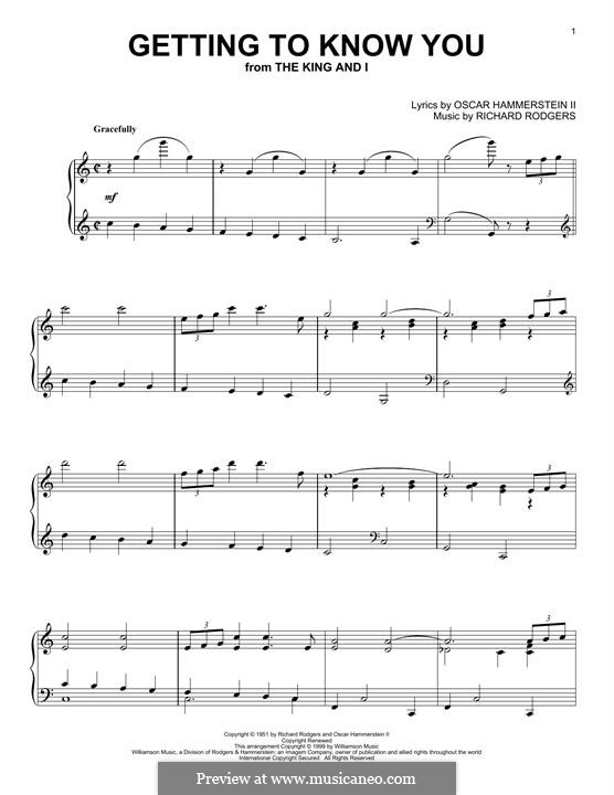 Getting to Know You (from The King and I) by R. Rodgers on MusicaNeo
