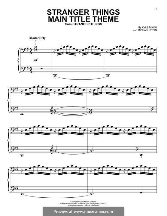 Stranger Things Main Title Theme by K. Dixon, M. Stein on MusicaNeo