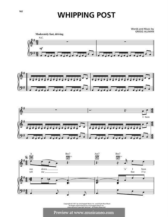 Whipping Post (The Allman Brothers Band) by G. Allman on MusicaNeo