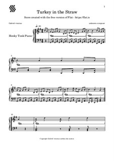 Turkey in the Straw by folklore - sheet music on MusicaNeo