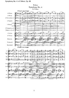 Complete set (Symphony No.4 in E Minor, Op.98) by J. Brahms on MusicaNeo