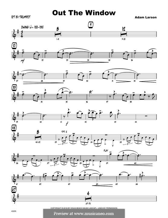 Out the Window by A. Larson - sheet music on MusicaNeo