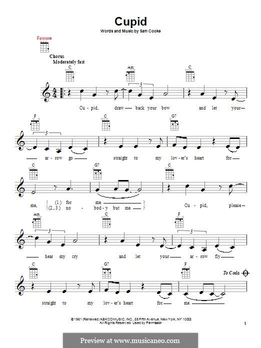 Cupid by S. Cooke - sheet music on MusicaNeo