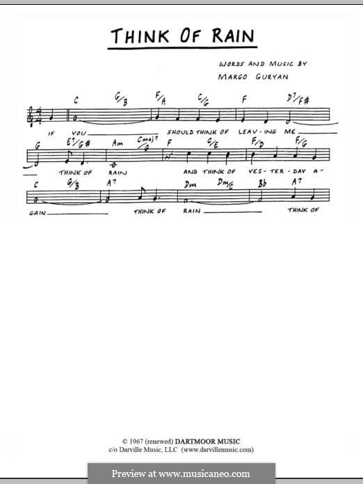 Think of Rain by M. Guryan - sheet music on MusicaNeo