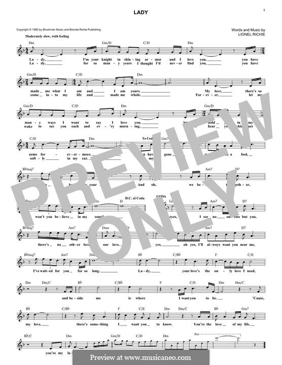 Lady by L. Richie - sheet music on MusicaNeo