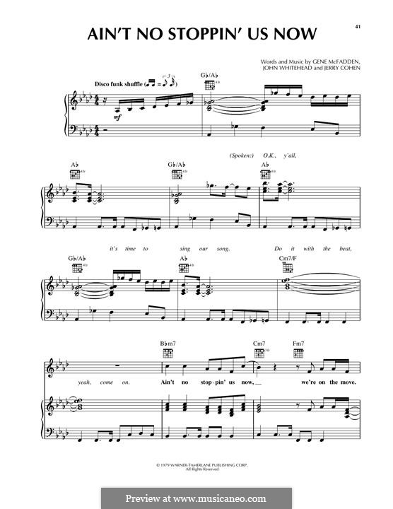 Ain't No Stoppin' Us Now by G. McFadden, J. Whitehead, J. Cohen on ...