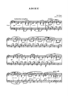 Adieu by E. Elgar - sheet music on MusicaNeo