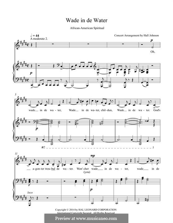 Wade in the Water by folklore - sheet music on MusicaNeo