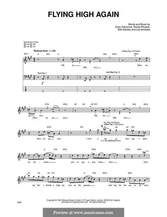 Flying High Again by B. Daisley, L. Kerslake, R. Rhoads on MusicaNeo
