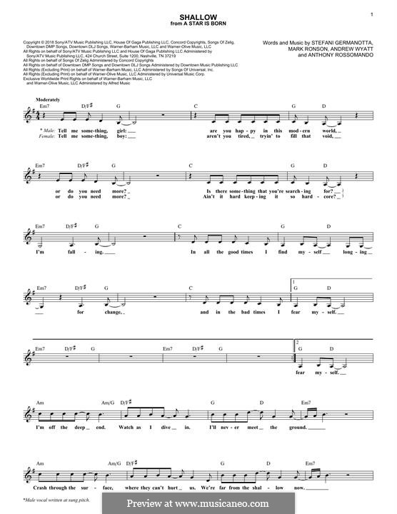 Shallow (from A Star Is Born) Lady Gaga & Bradley Cooper by A. Wyatt, A ...