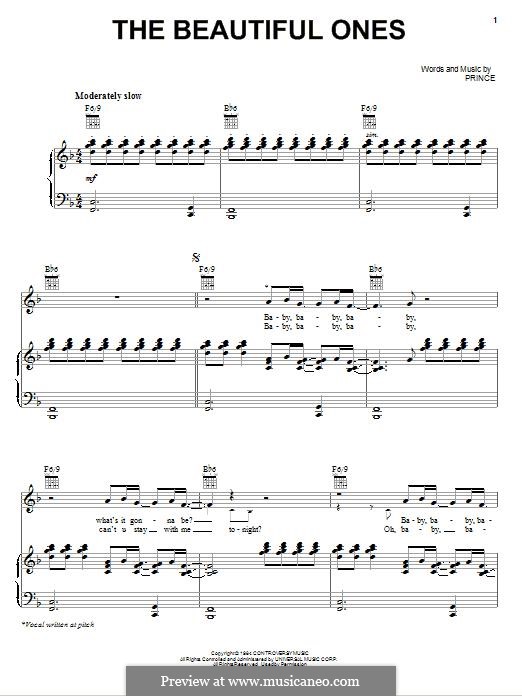 The Beautiful Ones by Prince - sheet music on MusicaNeo