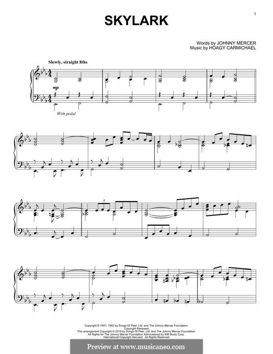 Skylark by H. Carmichael - sheet music on MusicaNeo