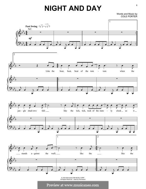 Night and Day (Frank Sinatra) by C. Porter - sheet music on MusicaNeo