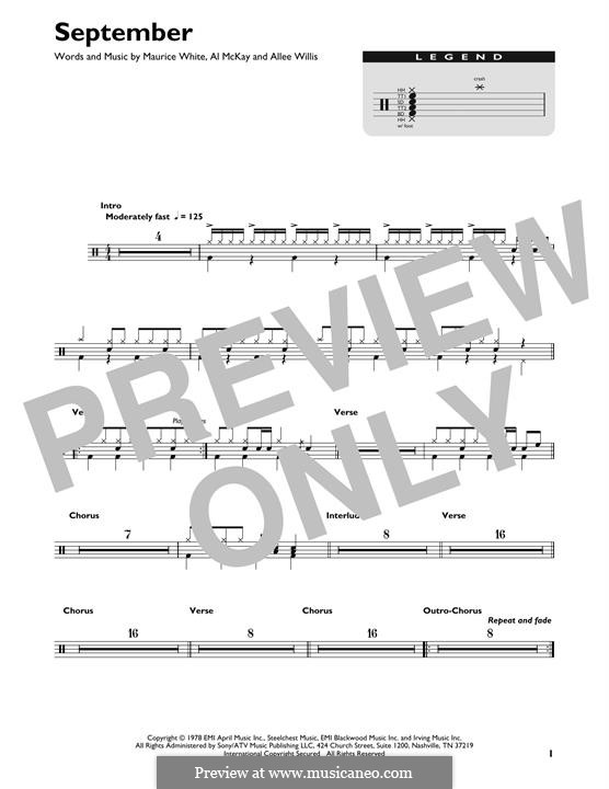 September (Earth, Wind and Fire) by A. McKay, A. Willis, M. White on ...