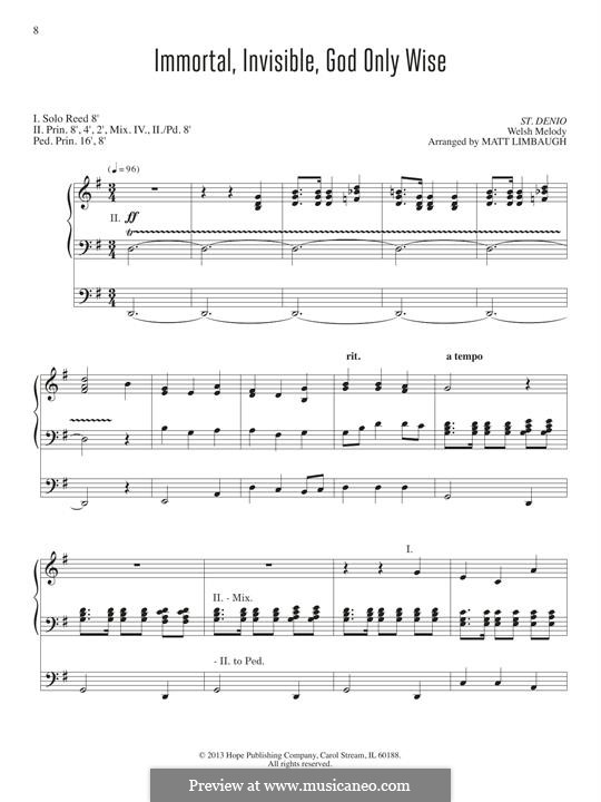 Immortal, Invisible, God Only Wise by folklore - sheet music on MusicaNeo