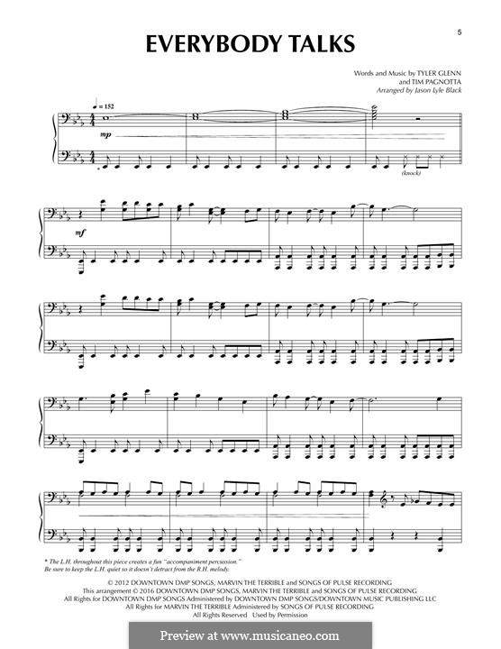 Everybody Talks by T. Glenn, T. Pagnotta - sheet music on MusicaNeo