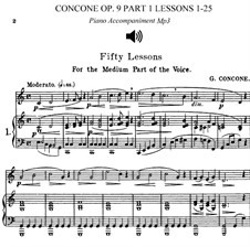 For Medium Voice (Fifty Lessons, Op.9) by G. Concone on MusicaNeo