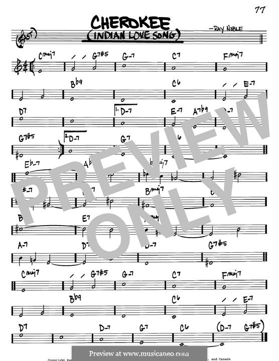 Cherokee by R. Noble - sheet music on MusicaNeo