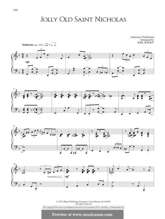 Jolly Old St. Nicholas by folklore - sheet music on MusicaNeo