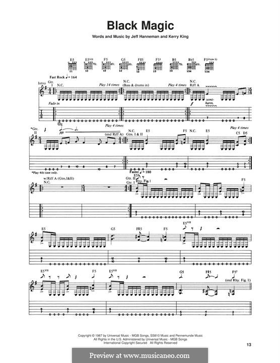 Black Magic (Slayer) by J. Hanneman, K. King - sheet music on MusicaNeo