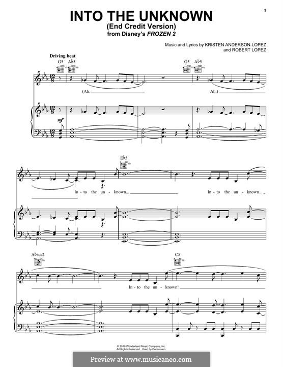 Into the Unknown (from Disney's Frozen 2) by R. Lopez, K. Anderson-Lopez on MusicaNeo