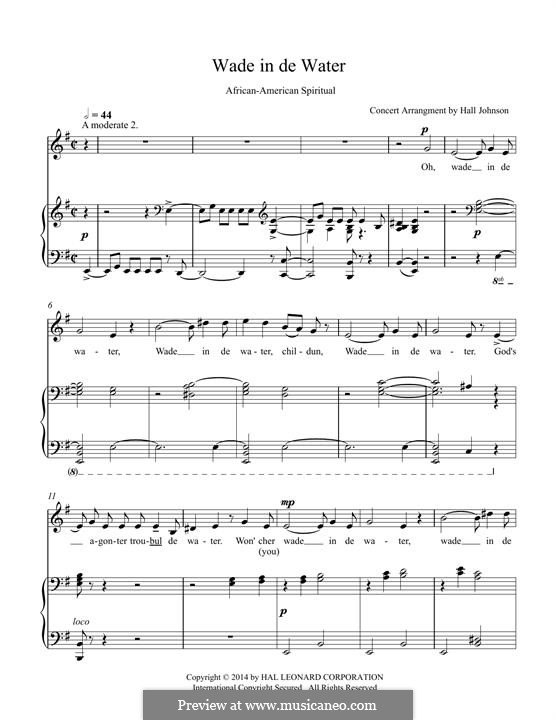 Wade in the Water by folklore - sheet music on MusicaNeo
