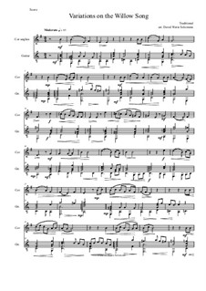 Variations on The Willow Song by folklore - sheet music on MusicaNeo