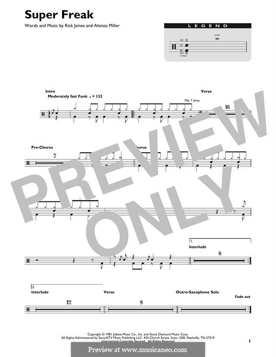 Super Freak by A. Miller - sheet music on MusicaNeo