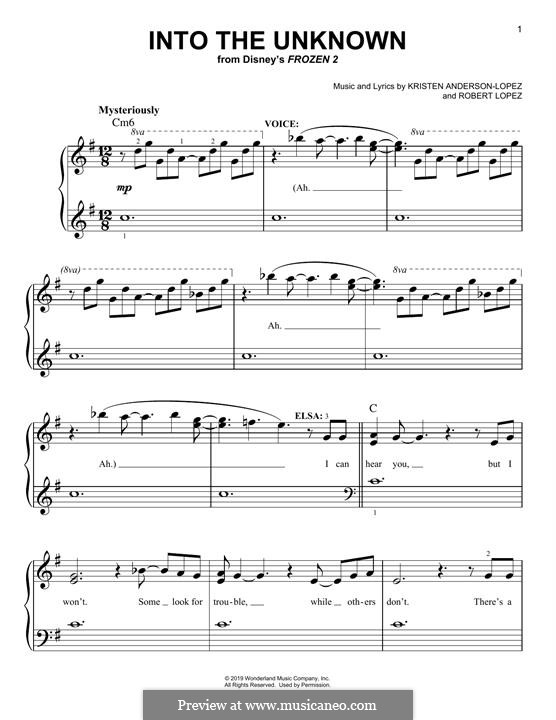 Into the Unknown (from Disney's Frozen 2) by R. Lopez, K. Anderson-Lopez on MusicaNeo