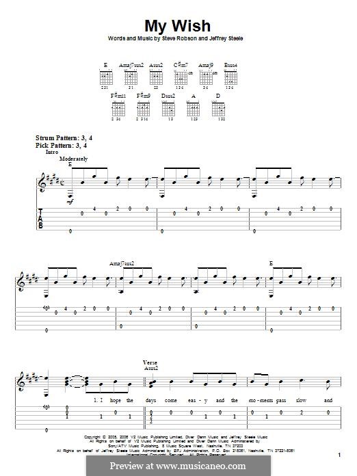 My Wish (Rascal Flatts) by J. Steele, S. Robson - sheet music on MusicaNeo