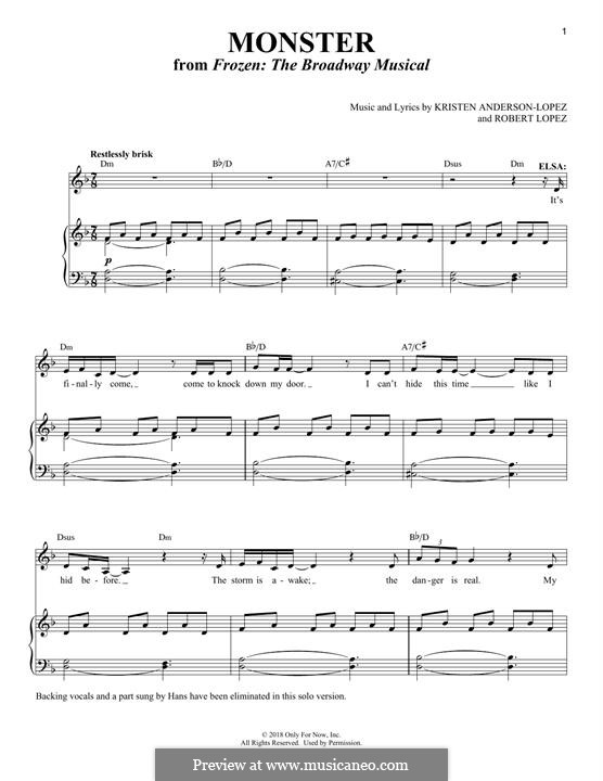Monster (from Frozen: The Broadway Musical) by R. Lopez, K. Anderson ...