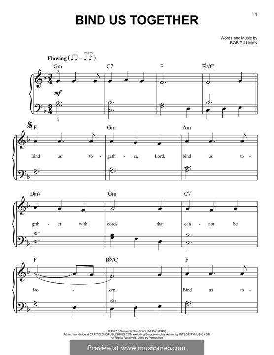 Bind Us Together by B. Gillman - sheet music on MusicaNeo