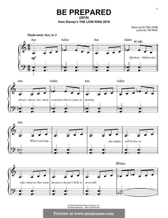 Lion King Scar Be Prepared Lyrics