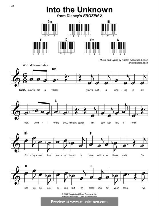 Into the Unknown (from Disney's Frozen 2) by R. Lopez, K. Anderson-Lopez on MusicaNeo