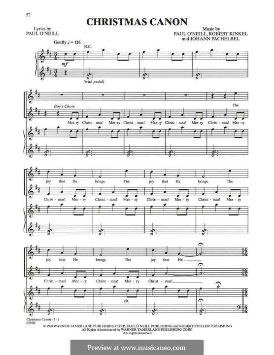 Christmas Canon (Trans-Siberian Orchestra) by J. Pachelbel, P. O'Neill ...