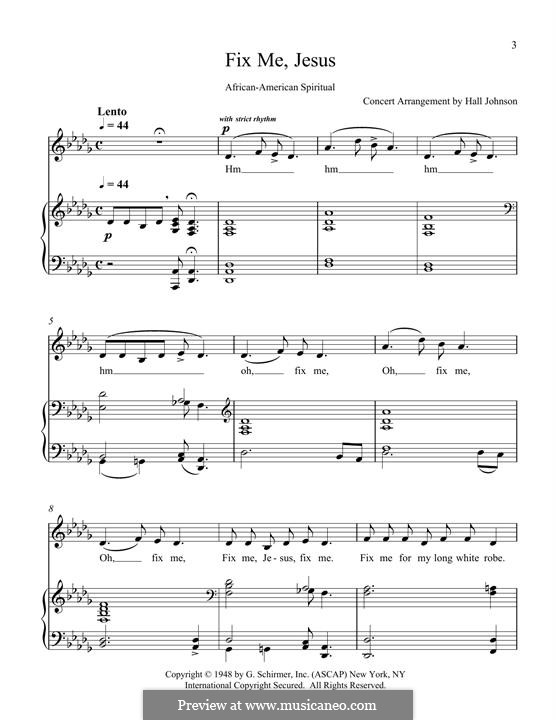 Fix Me Jesus by folklore - sheet music on MusicaNeo