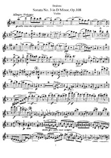 Sonata for Violin and Piano No.3 in D Minor, Op.108 by J. Brahms on MusicaNeo