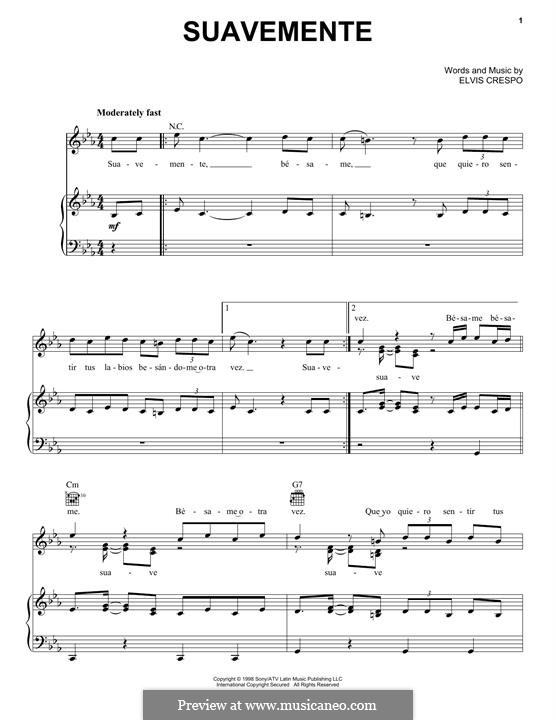 Suavemente by E. Crespo - sheet music on MusicaNeo