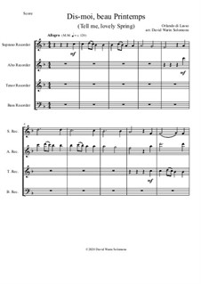 Dis-moi, beau printemps (Tell me, lovely Spring) by O.d. Lassus on ...