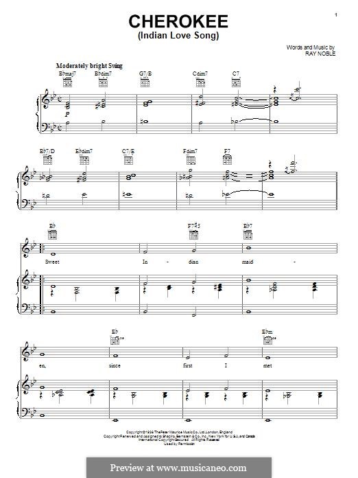 Cherokee by R. Noble - sheet music on MusicaNeo