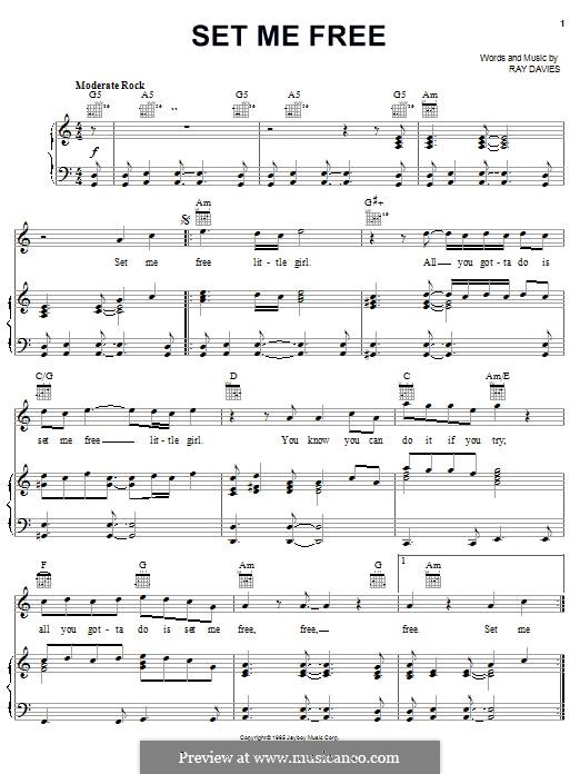 Set Me Free (The Kinks) by R. Davies - sheet music on MusicaNeo