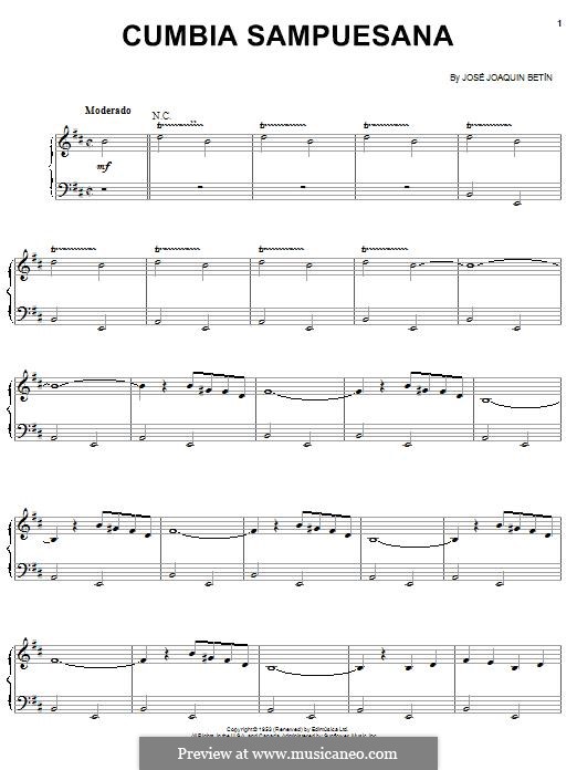 Cumbia Sampuesana by J.J. Betin - sheet music on MusicaNeo
