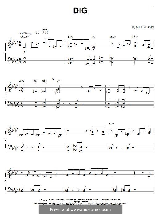 Dig by M. Davis - sheet music on MusicaNeo