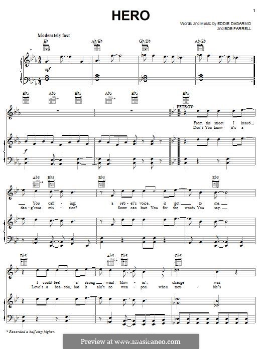 Hero (Mark Stuart) by B. Farrell, E. DeGarmo - sheet music on MusicaNeo