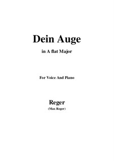 Dein Auge by M. Reger - sheet music on MusicaNeo